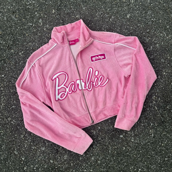 Barbie | Jackets & Coats | Barbie Pink Cropped Jacket With High Collar ...